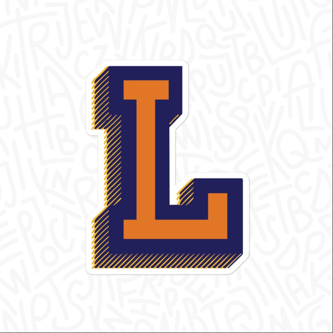 Varsity L, Vinyl Alphabet Sticker, Petite | Large | Super-size - Etsy