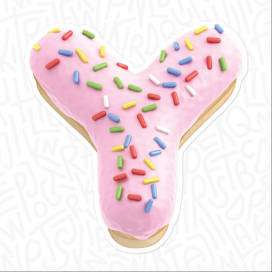 Donut Y, Vinyl Alphabet Sticker, Petite | Large | Super-size - Etsy