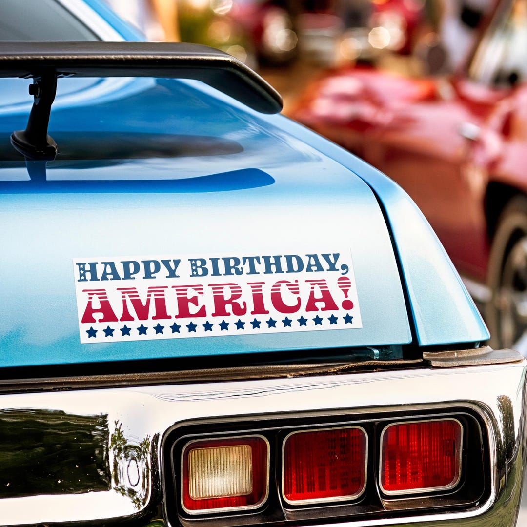 Happy Birthday America Bumper Sticker - Etsy
