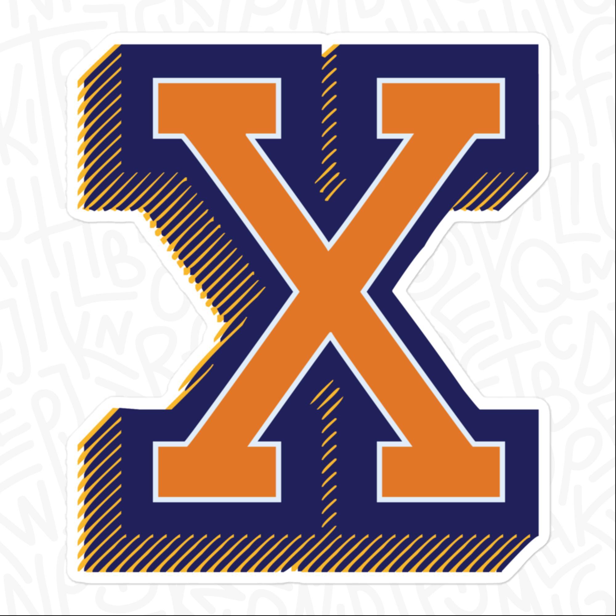 Varsity X, Vinyl Alphabet Sticker, Petite | Large | Super-size - Etsy