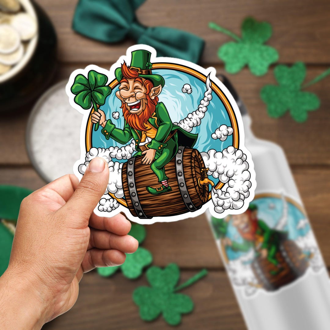Leprechaun Keg, Large 4in Vinyl Sticker - Etsy