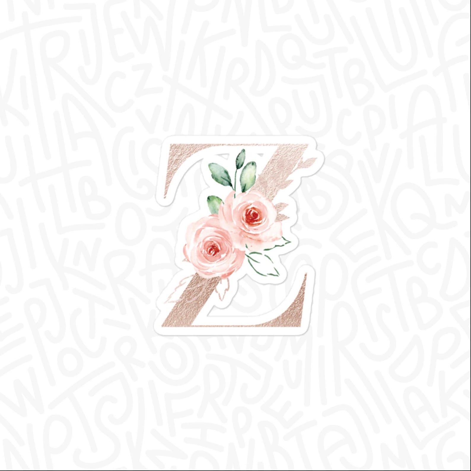 Rose Gold Z, Vinyl Alphabet Sticker, Petite | Large | Super-size - Etsy