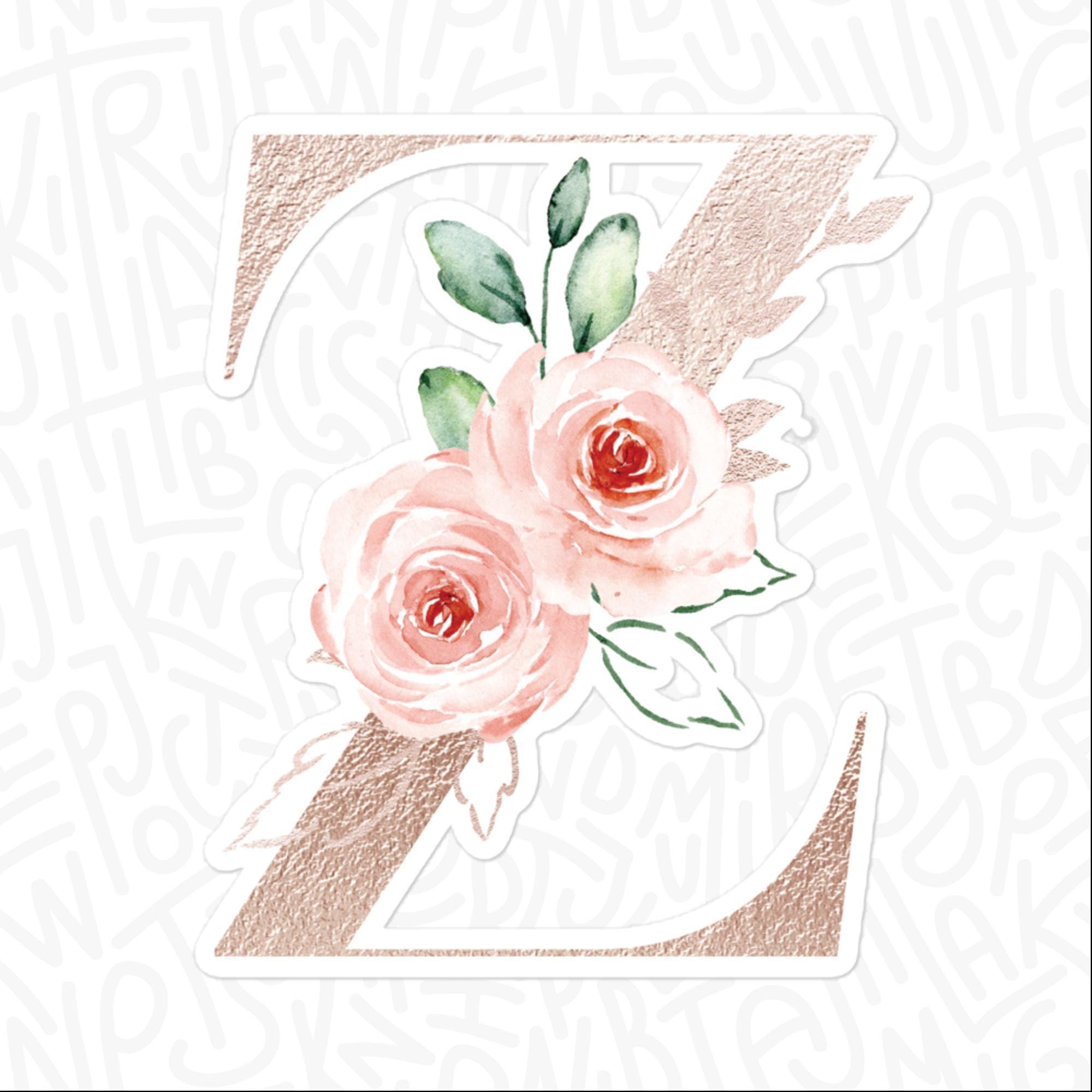 Rose Gold Z, Vinyl Alphabet Sticker, Petite | Large | Super-size - Etsy