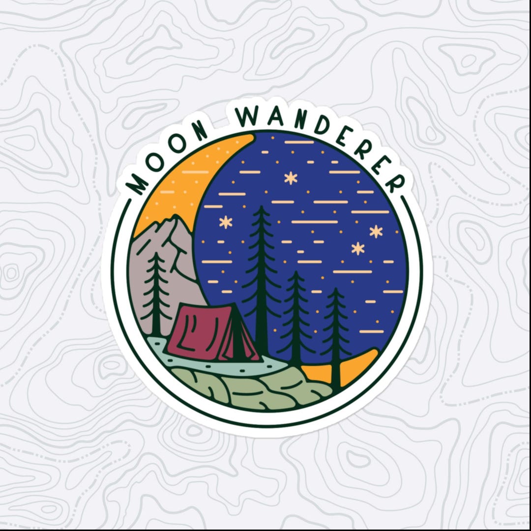 Moon Wanderer Sticker, Large 4in Vinyl Sticker - Etsy