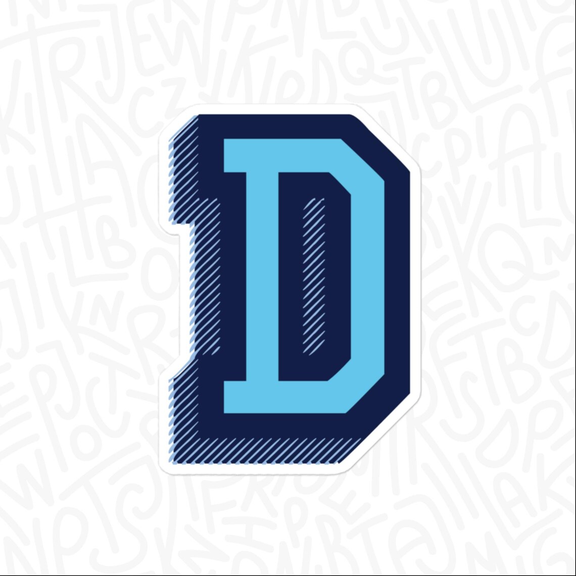 Varsity D, Vinyl Alphabet Sticker, Petite | Large | Super-size - Etsy