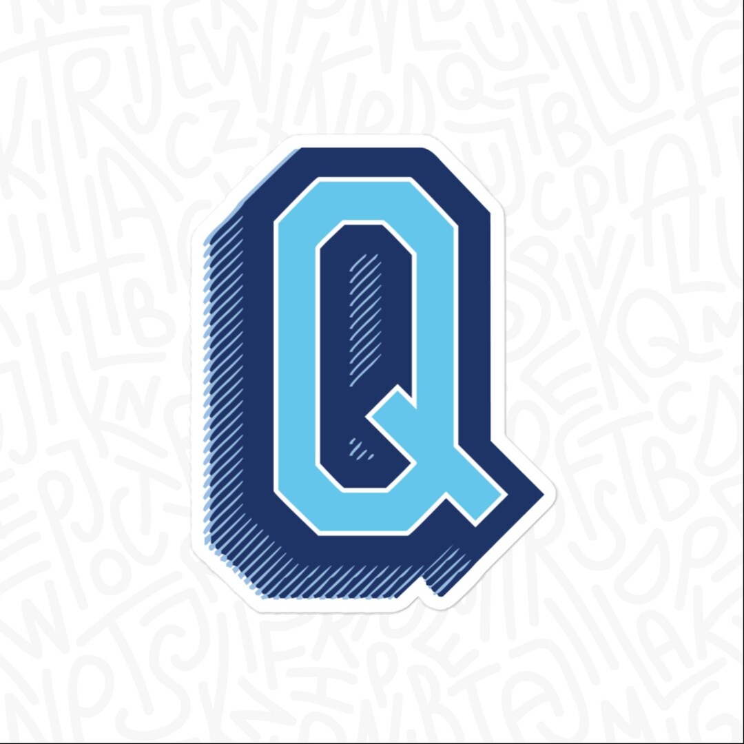 Varsity Q, Vinyl Alphabet Sticker, Petite | Large | Super-size - Etsy