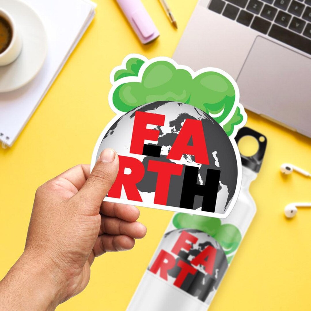 Earth Fart Sticker, Large 4in Vinyl Sticker - Etsy