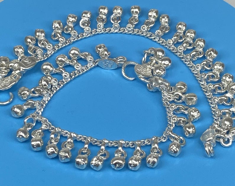 Sterling Silver Baby Anklets: Indian Payal With Bells - Etsy