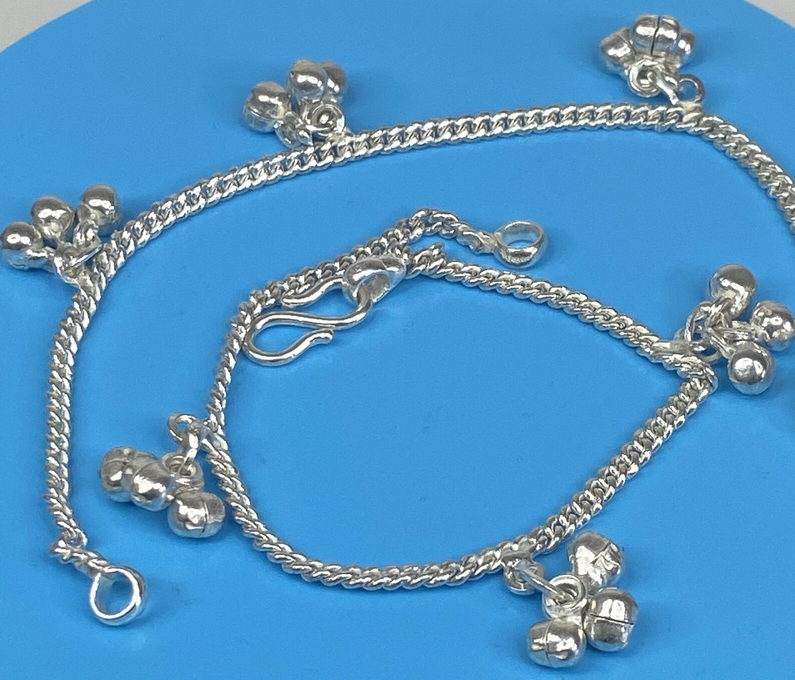 Sterling Silver Baby Anklets: Traditional Payal With Bells - Etsy