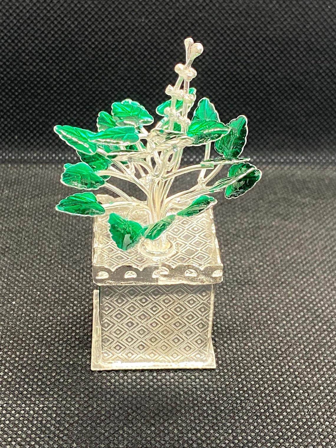 Silver Tulsi Plant With Om Symbol: Religious Home Decor Gift - Etsy