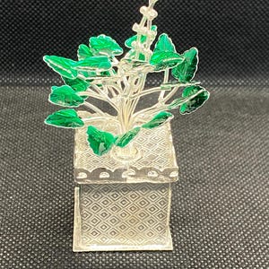 Silver Tulsi Plant With Om Symbol: Religious Home Decor Gift - Etsy