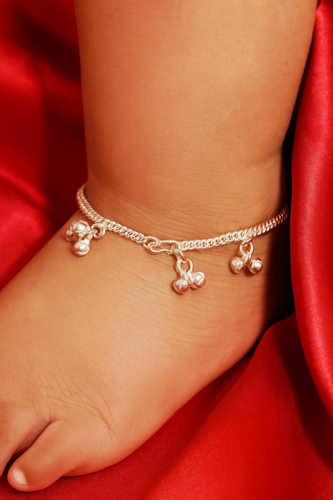 Sterling Silver Baby Anklets: Traditional Payal With Bells - Etsy