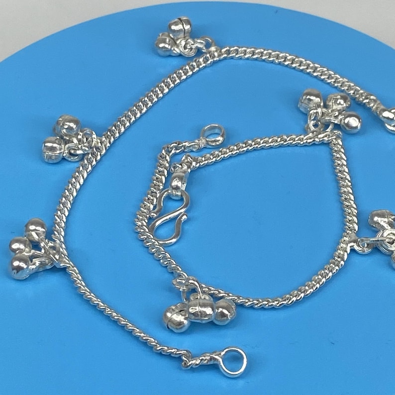 Sterling Silver Baby Anklets: Traditional Payal With Bells - Etsy