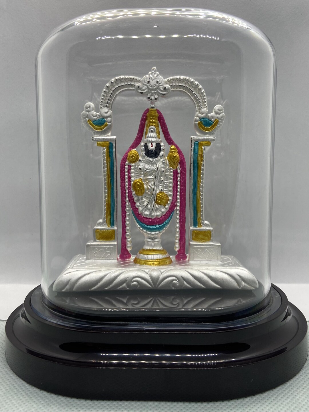 999 Silver Lord Venkateswara Idol: Hand-painted Balaji Statue With ...