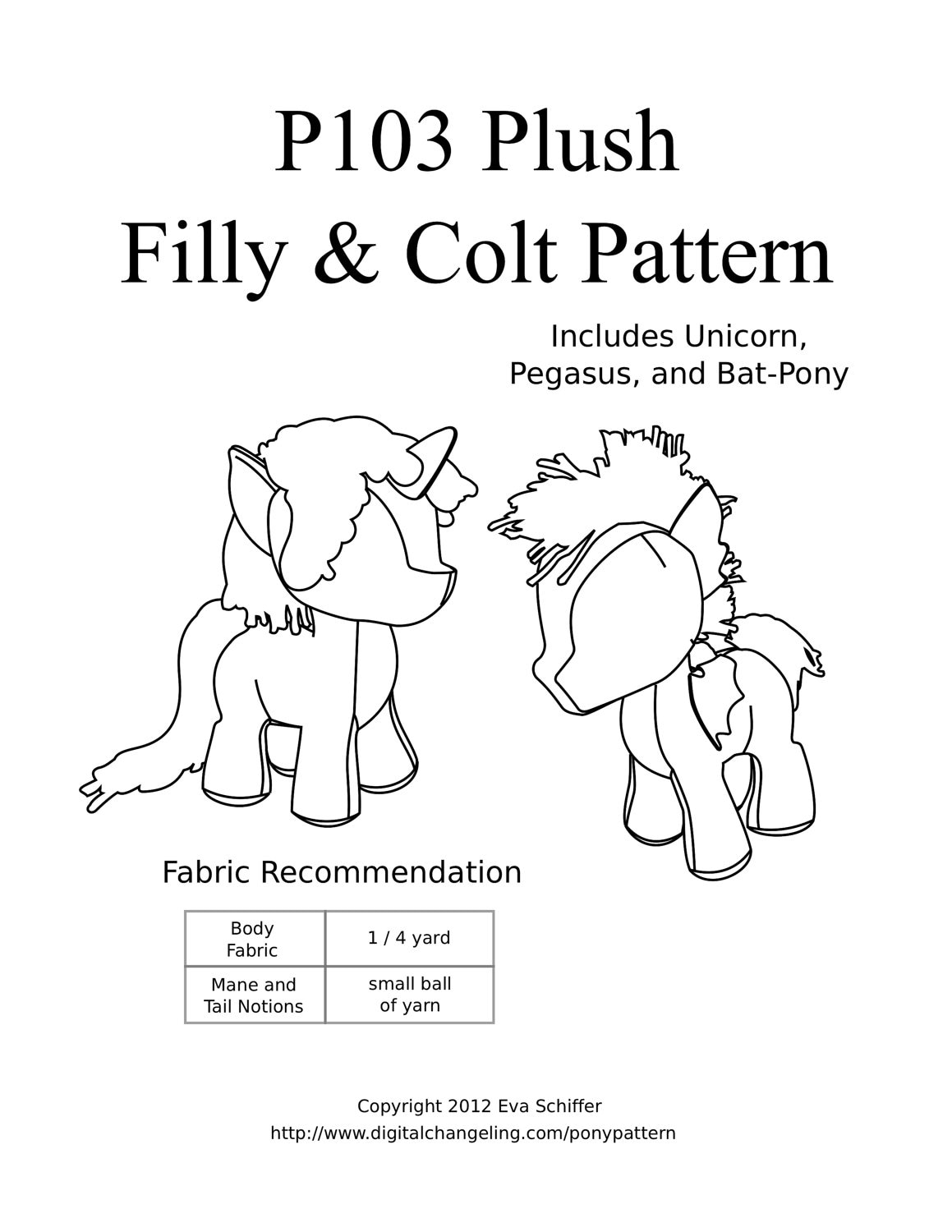 Filly & Colt Plush Sewing Pattern With Unicorn Horn and - Etsy Canada