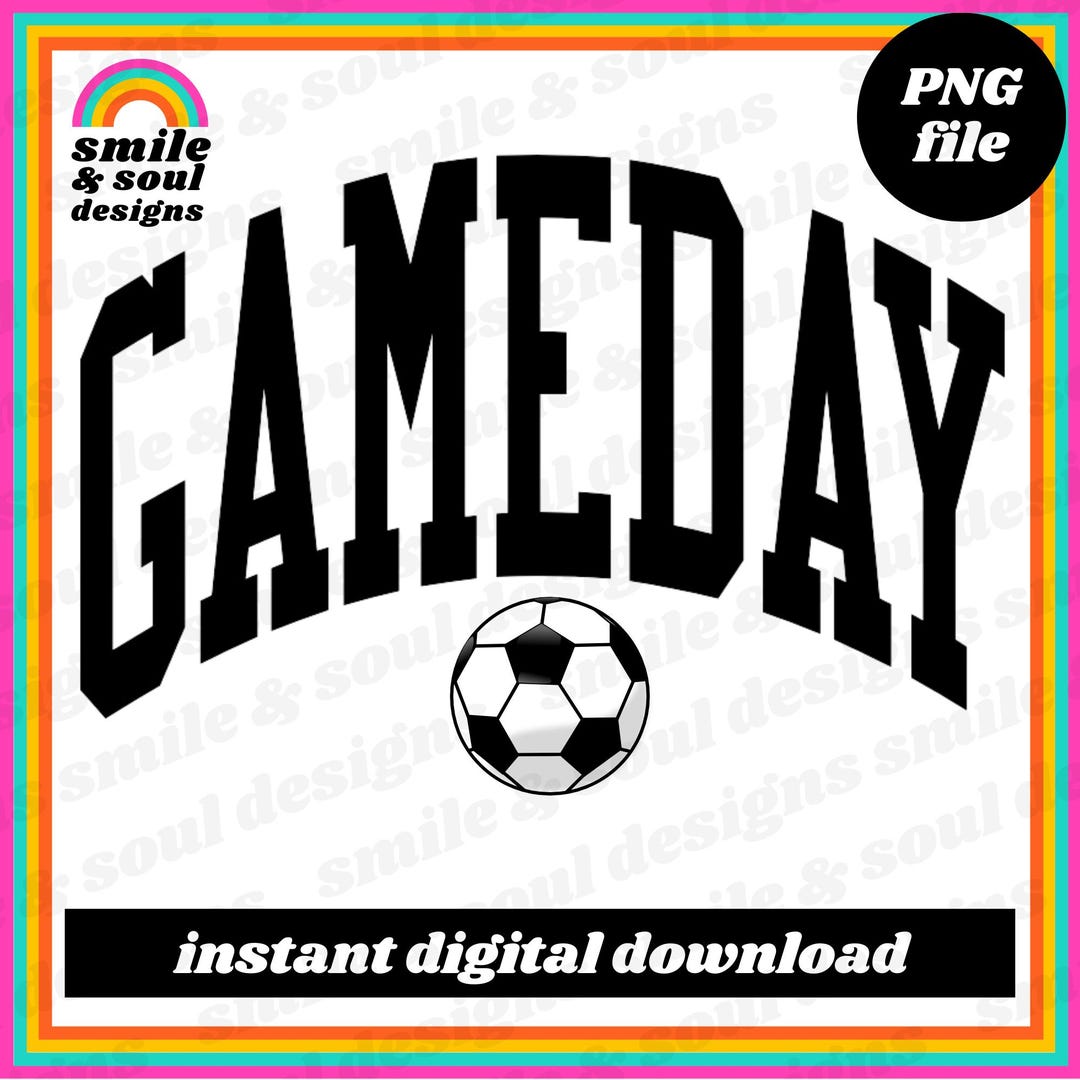 Game Day Soccer PNG Digital Download Soccer Ball Clipart Sport Design ...