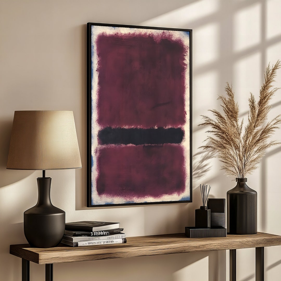 Mark Rothko's Deep Maroon and Black Abstract Canvas Painting: A Bold ...