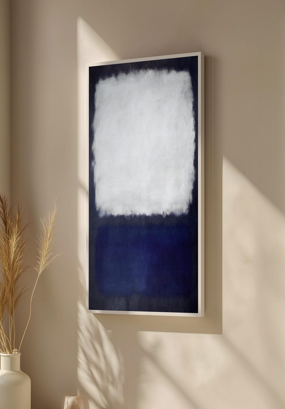 Mark Rothko Blue and Gray Abstract Canvas Painting - Modern Art Gift ...