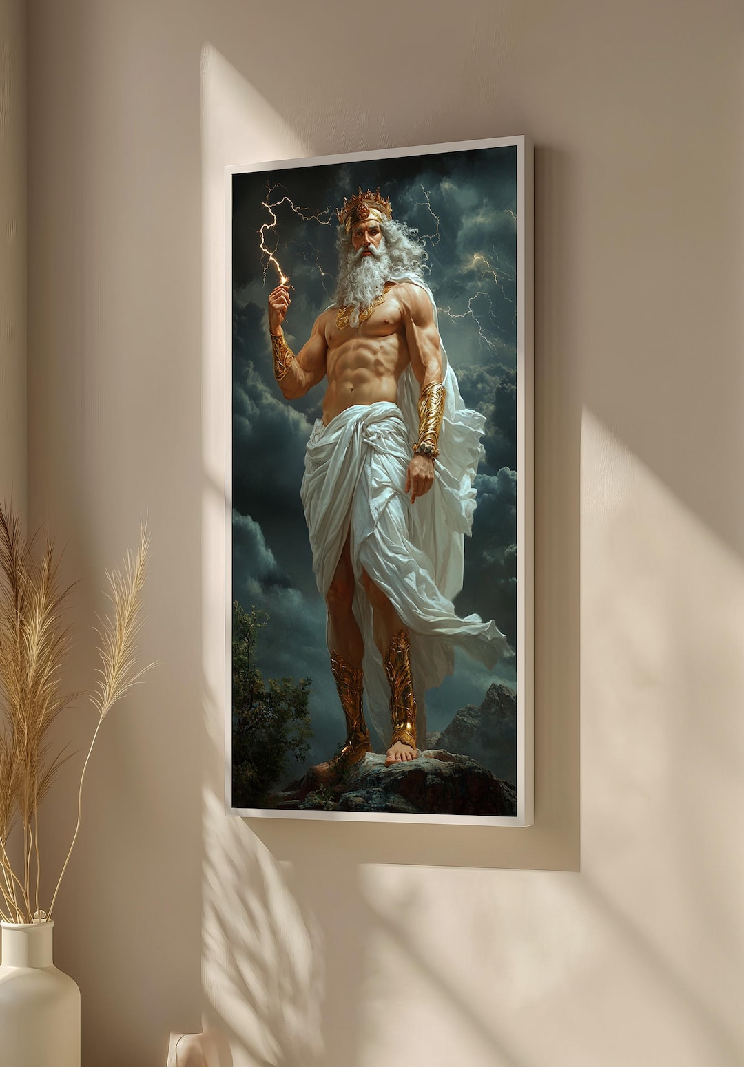 Majestic Zeus Canvas Painting – Powerful Greek God Art Gift for ...