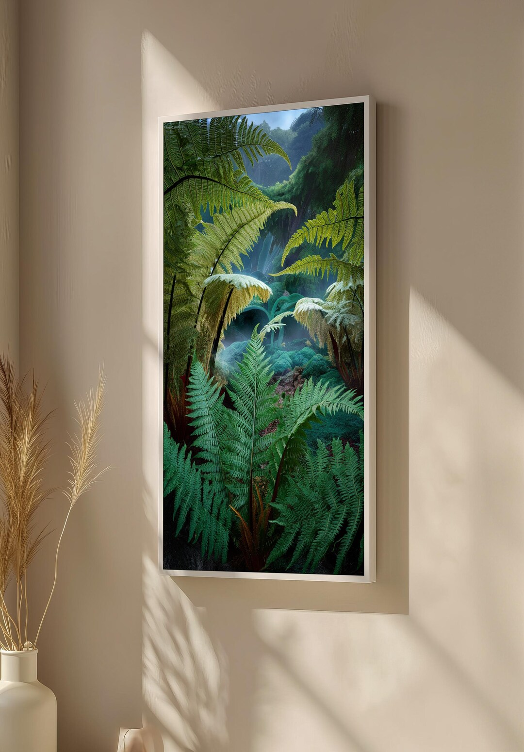Exotic Fern Forest Canvas Painting - Lush Green Tropical Art Gift for ...