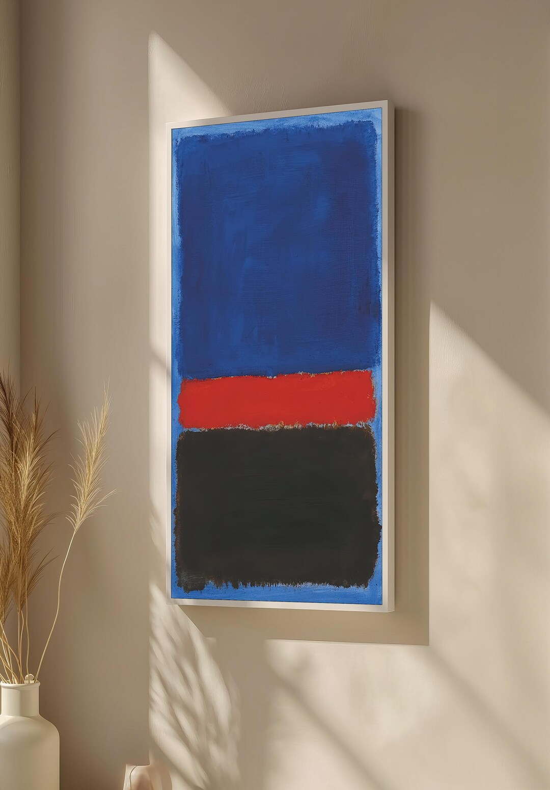 Mark Rothko Blue, Red, and Black Abstract Canvas Painting - Modern Art ...