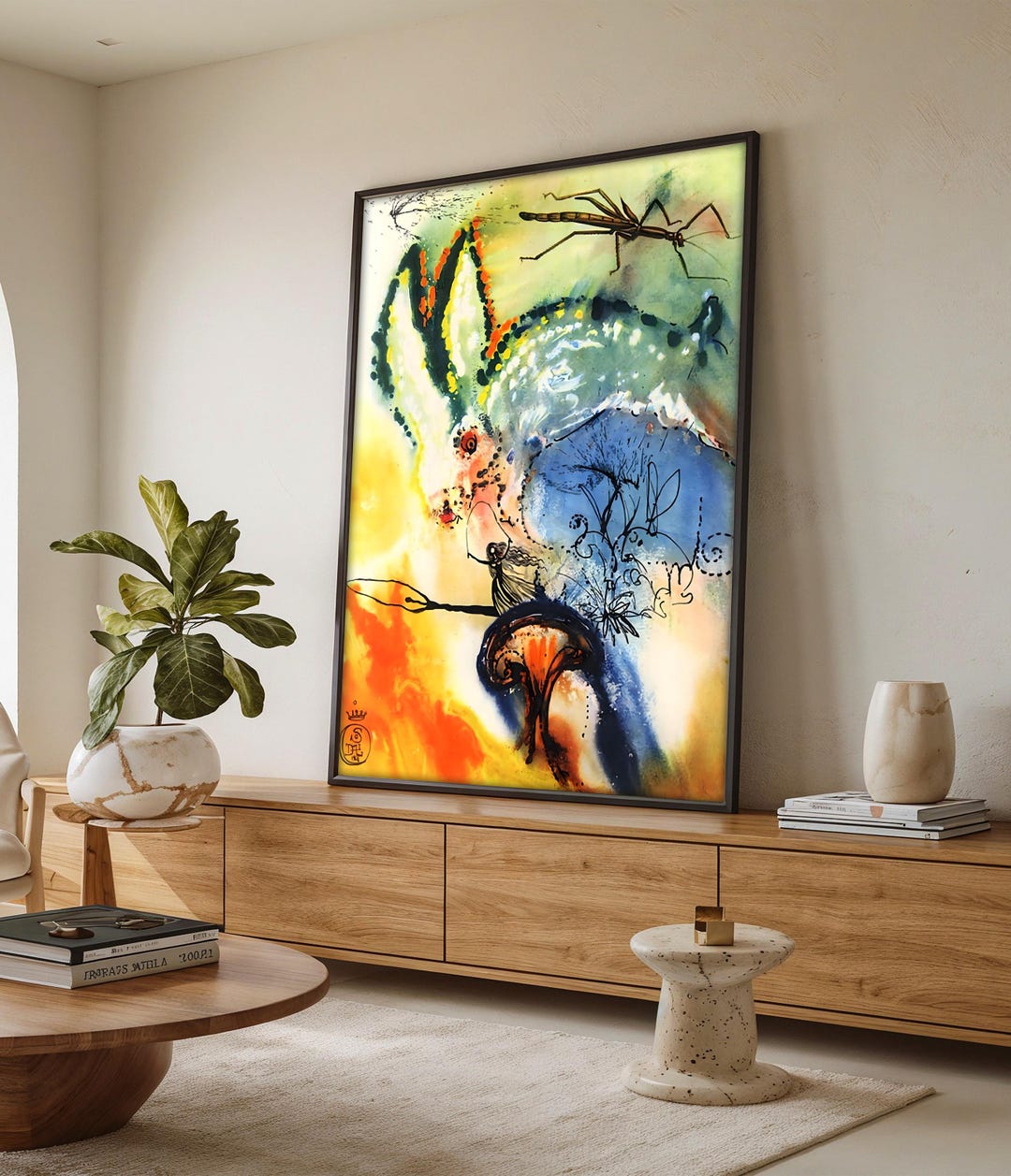 Surreal Salvador Dali "down the Rabbit Hole" Canvas Art Print, Framed ...