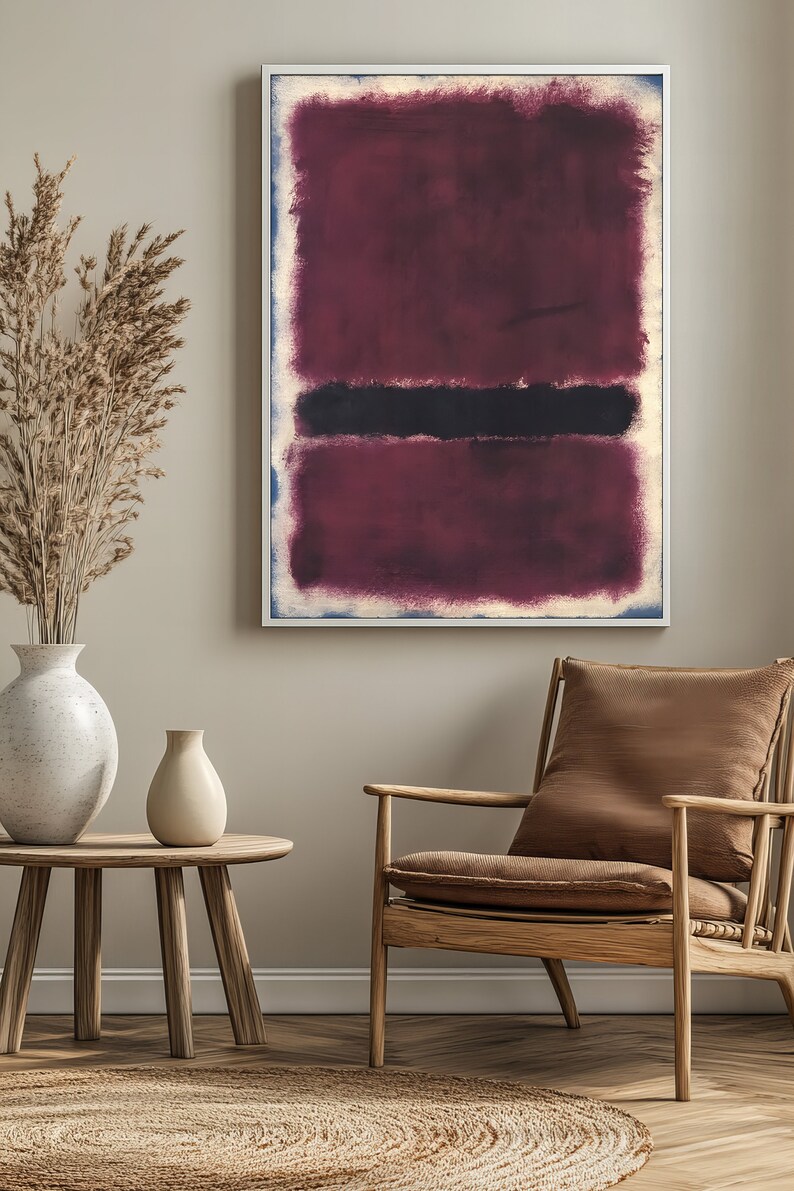 Mark Rothko's Deep Maroon and Black Abstract Canvas Painting: A Bold ...