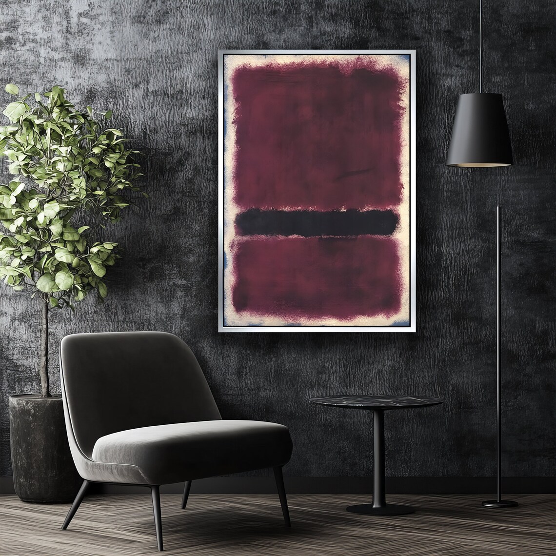 Mark Rothko's Deep Maroon and Black Abstract Canvas Painting: A Bold ...