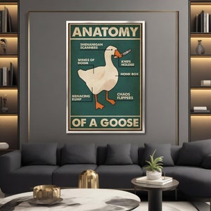 Anatomy of a Goose Funny Canvas Art – Humorous Goose Wall Decor, Funny ...