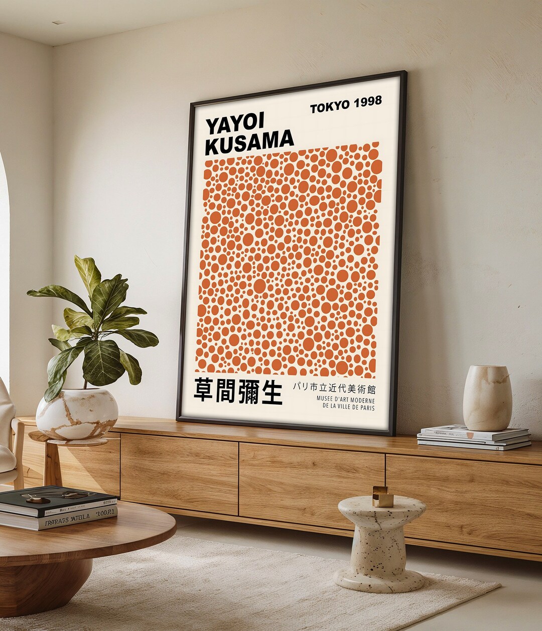 Yayoi Kusama Inspired Polka Dot Canvas Art, Abstract Wall Art, Yayoi ...