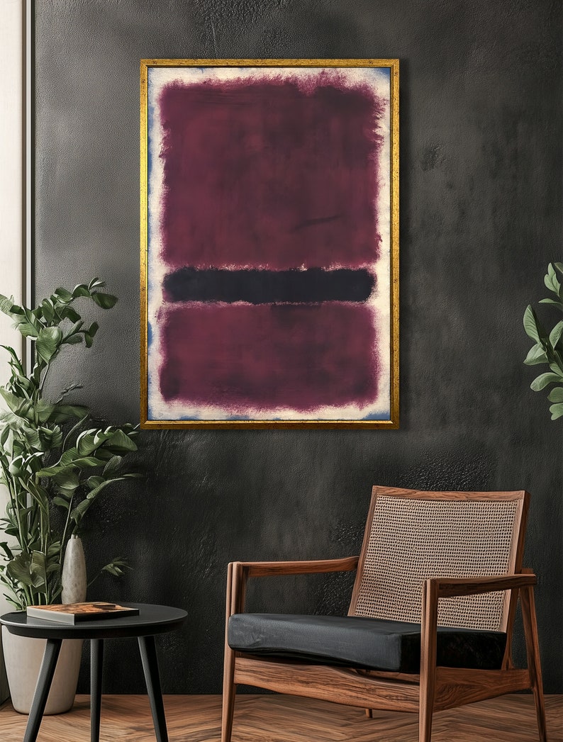 Mark Rothko's Deep Maroon and Black Abstract Canvas Painting: A Bold ...