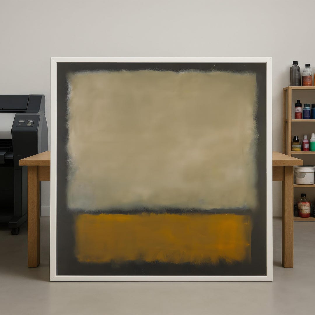 Abstract Modern Art Canvas, Mark Rothko Style, Beige and Rust Color ...
