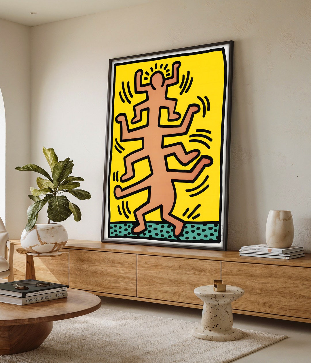 Vibrant Keith Haring Inspired Pop Art Canvas – Modern Wall Art, Haring ...