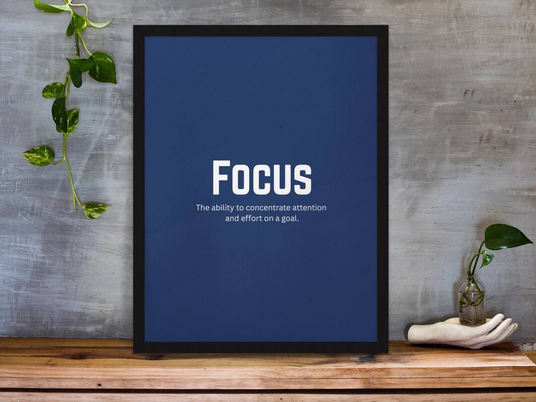 Uplifting Words, Focus Definition Wall Print, Bedroom Wall Art, Home ...