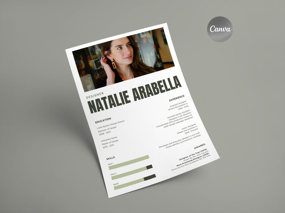 Modern Minimalistic CV Design, Creative Resume Canva Template, Editable ...