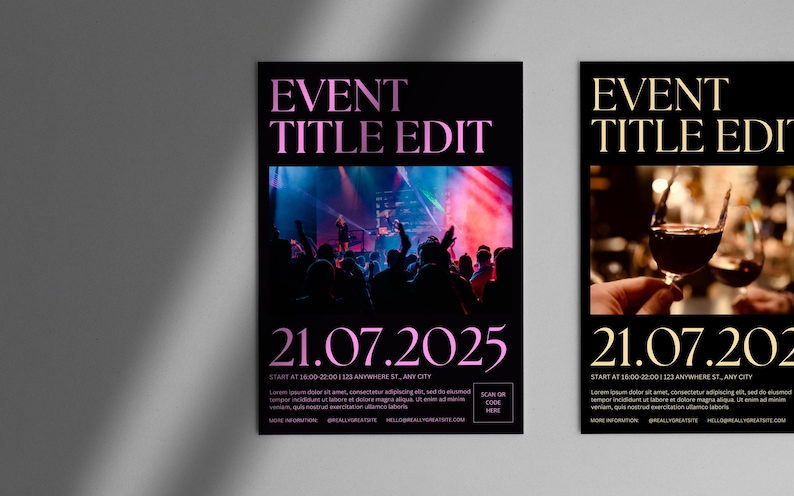 Editable Event Flyer Template Design - Modern Customisable Party Flyer ...