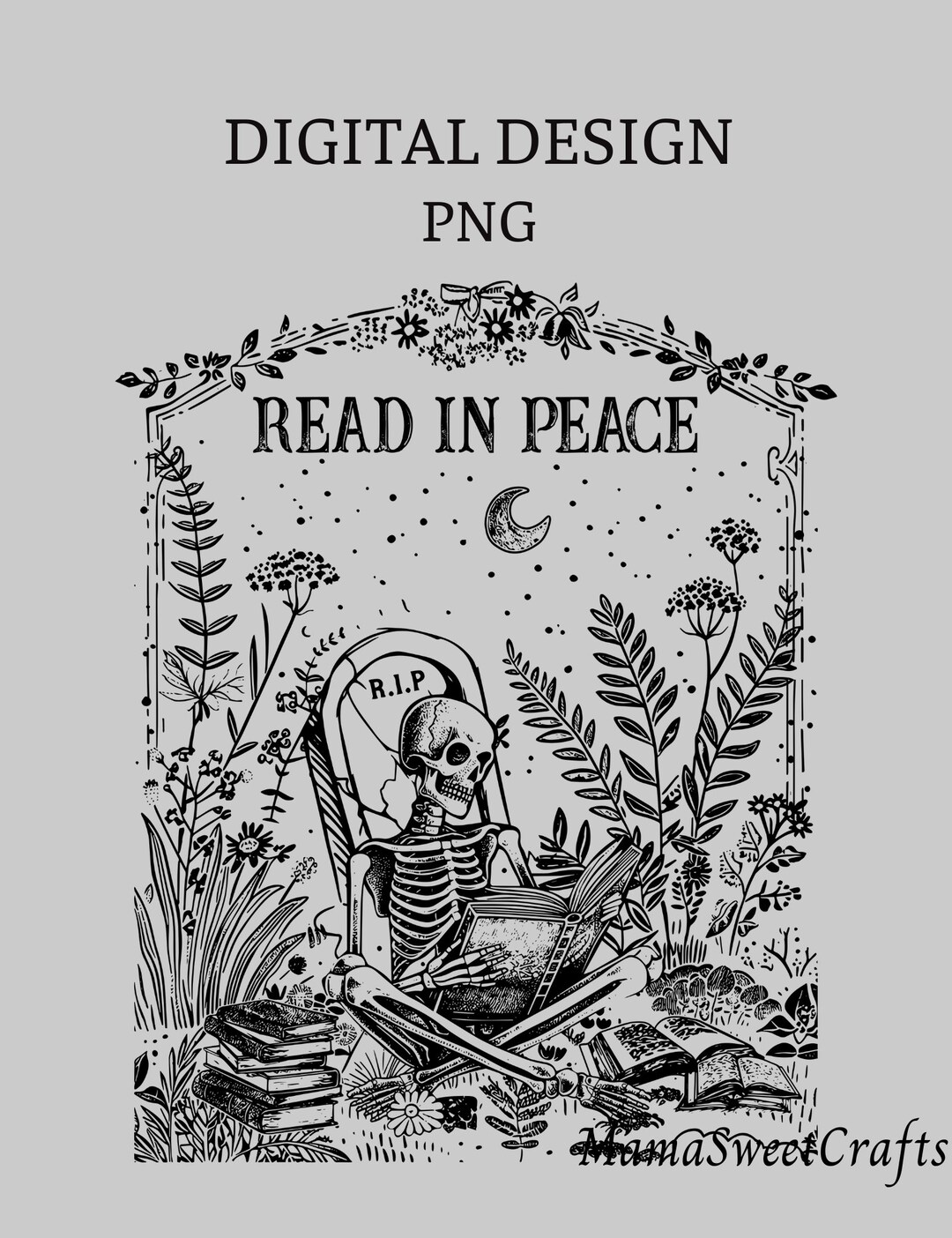 Read in Peace Digital File, R.I.P PNG, Halloween Vibes, Spooky Season ...