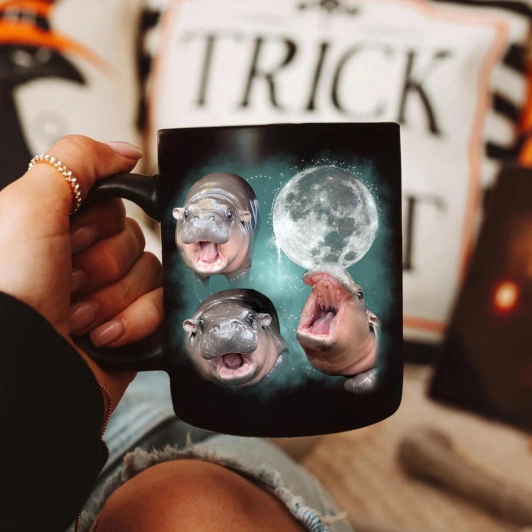 Moo Deng Meme Mug Funny, Moo Deng Galaxy Moon Shirt, I Love Moo Deng ...