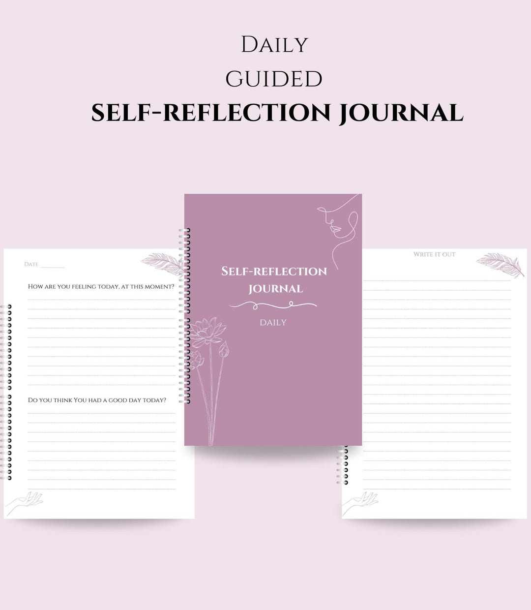 Printable Daily Self-reflection Journal With Guiding Questions - Etsy