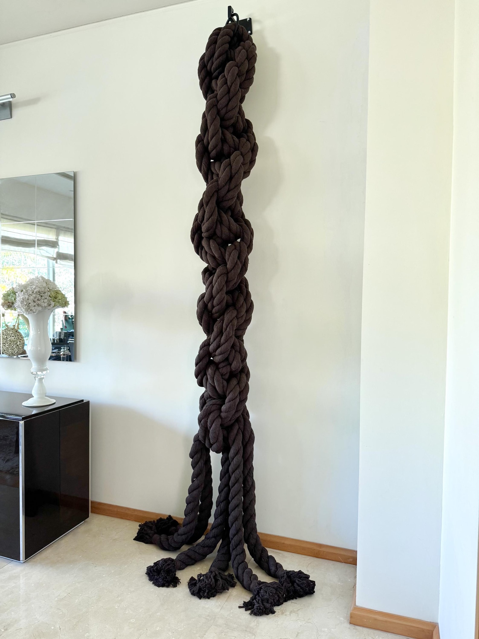 MADE TO ORDER Wide Knot Macrame, Ceiling Hanging Macrame Art Piece ...