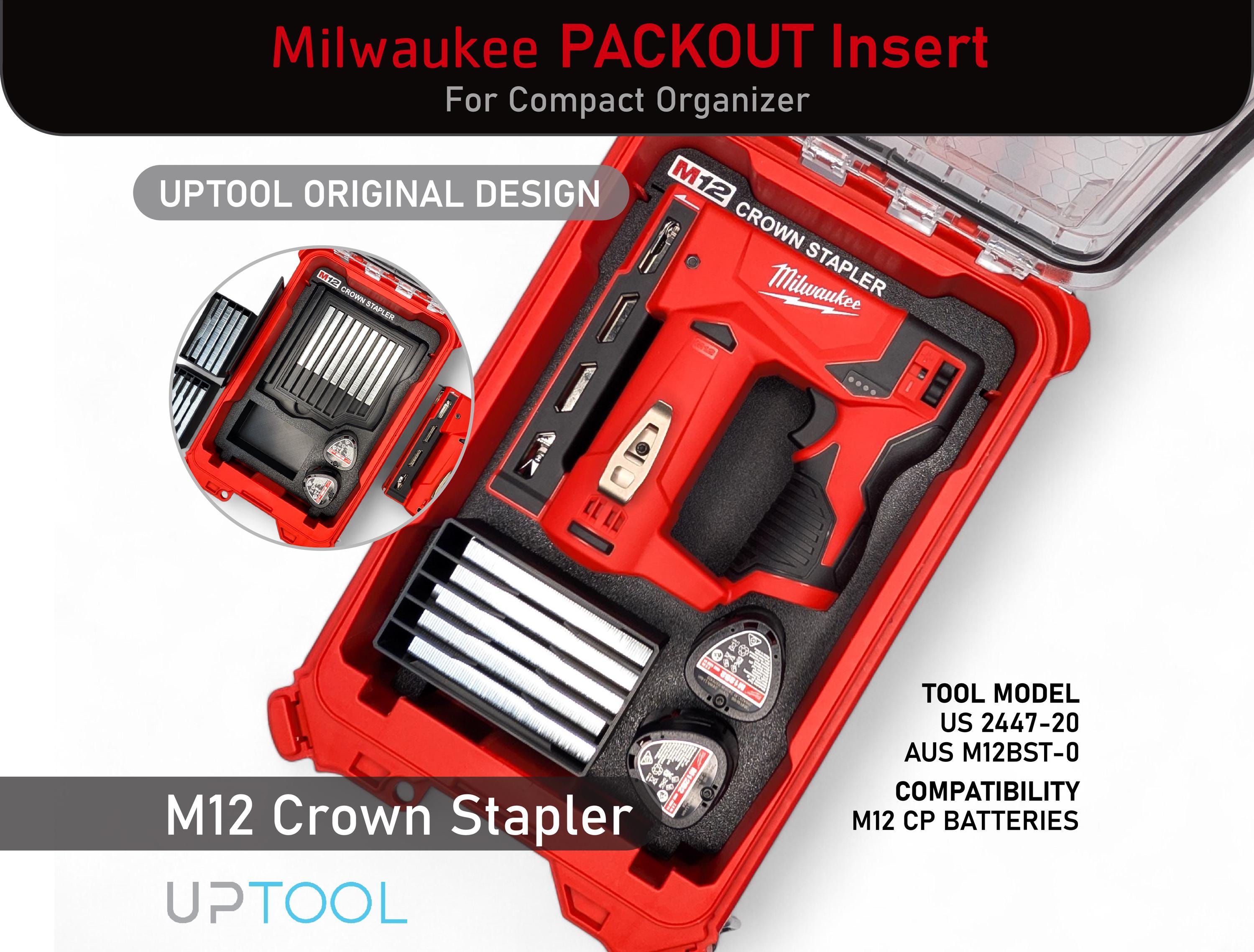 Milwaukee Packout M12 Crown Stapler Insert Personalized for Compact ...