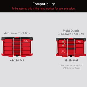 Milwaukee Packout SLIM Drawer Labels - Customised for 48-22-8444 / 48 ...