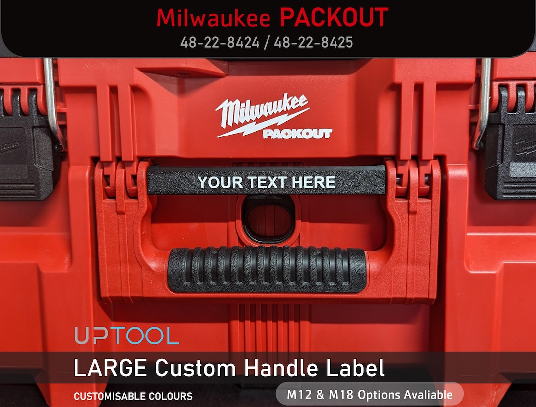 Milwaukee Packout LARGE Handle Labels - Personalized for 48-22-8424 / ...