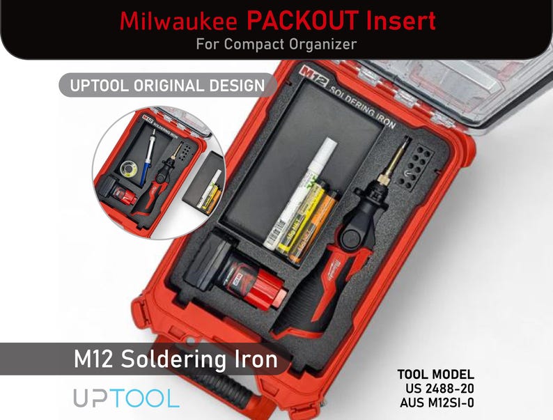 Milwaukee Packout M12 Soldering Iron Insert Personalized for Compact ...