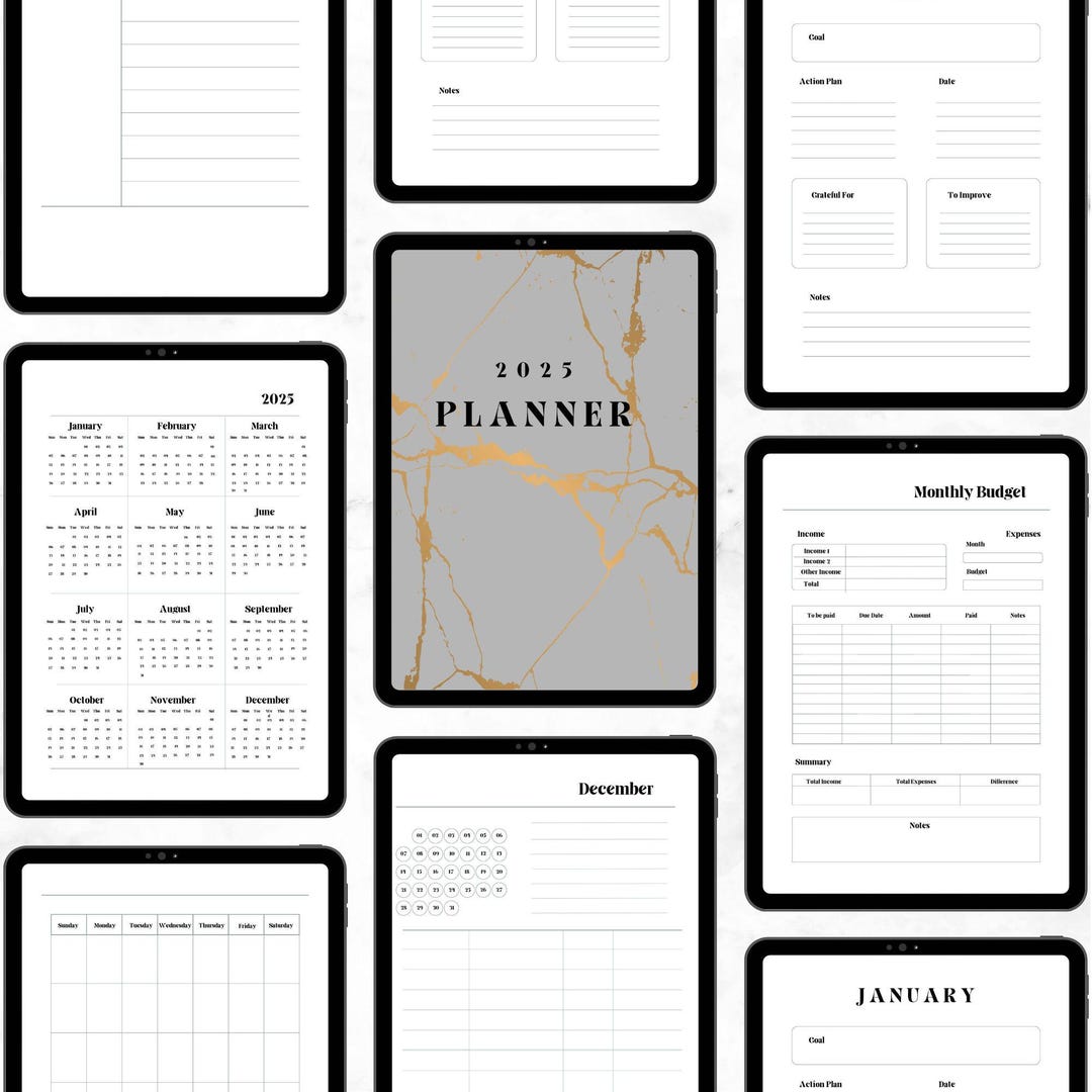 2025 Annual Planner Printable Life Organizer With Monthly Goals, Budget ...