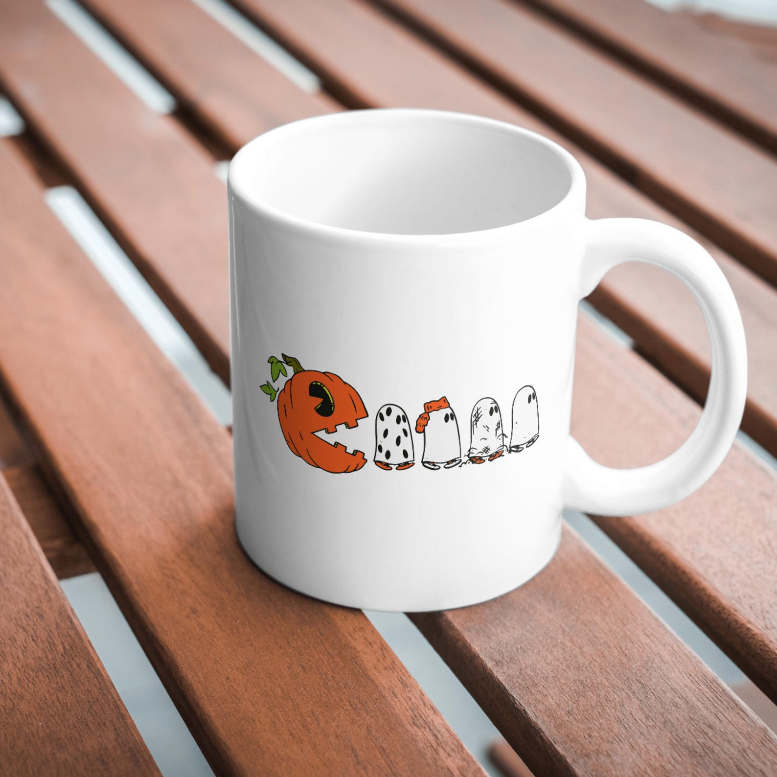 Retro Halloween PNG: Pac-man Pumpkin Chasing Ghosts – Perfect for ...