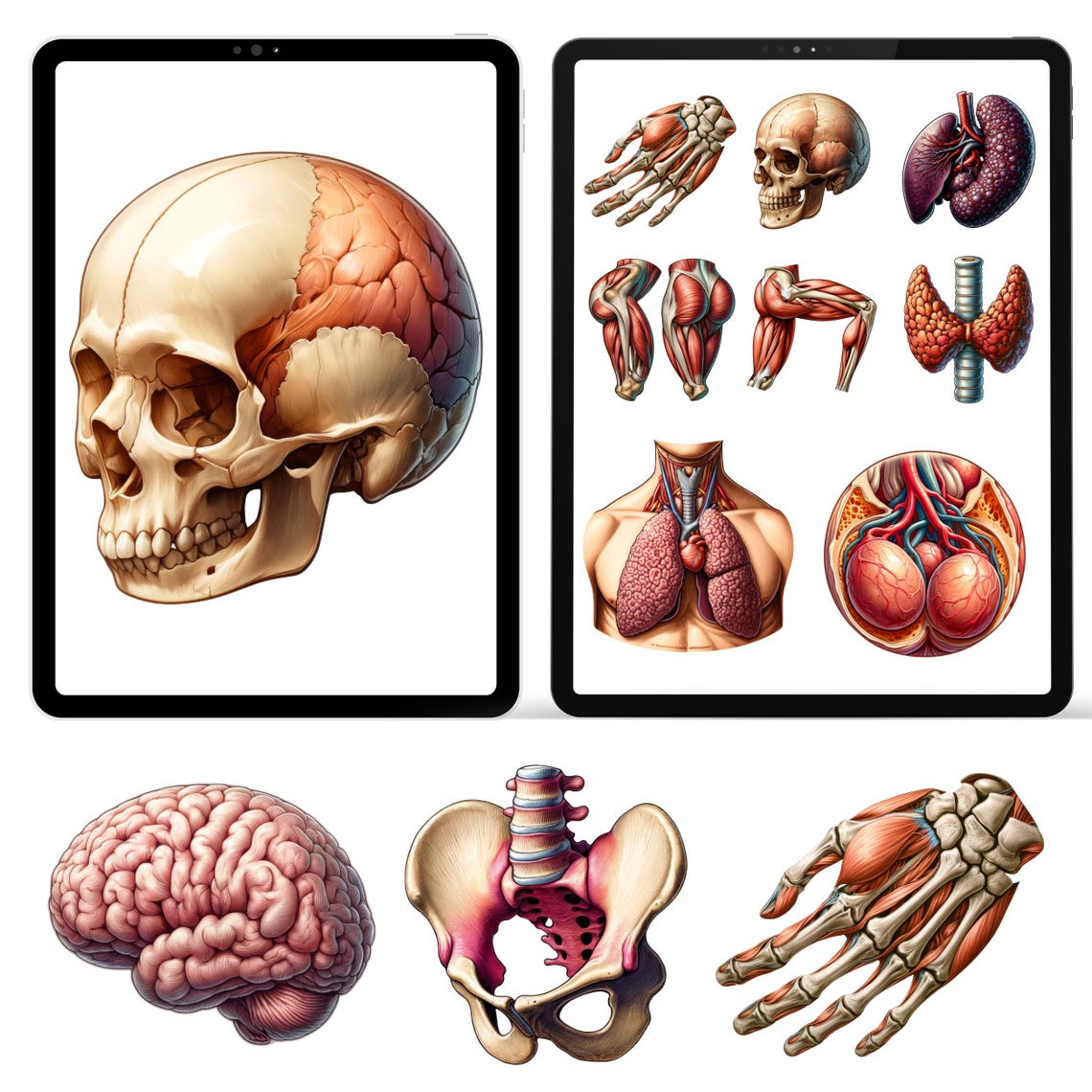 Human Anatomy Stickers:pre-cropped Body Stickers for Medical Students ...