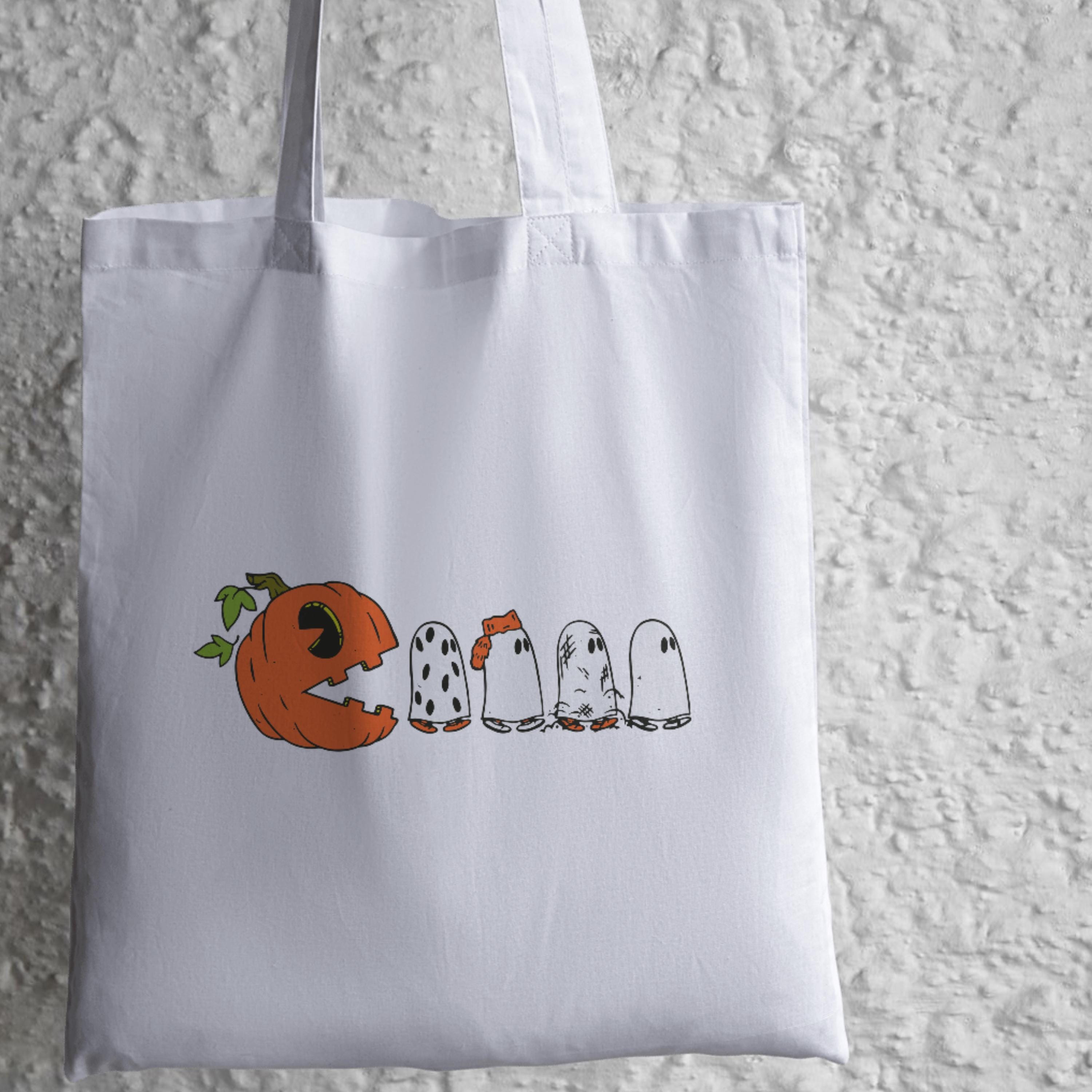 Retro Halloween PNG: Pac-man Pumpkin Chasing Ghosts – Perfect for ...