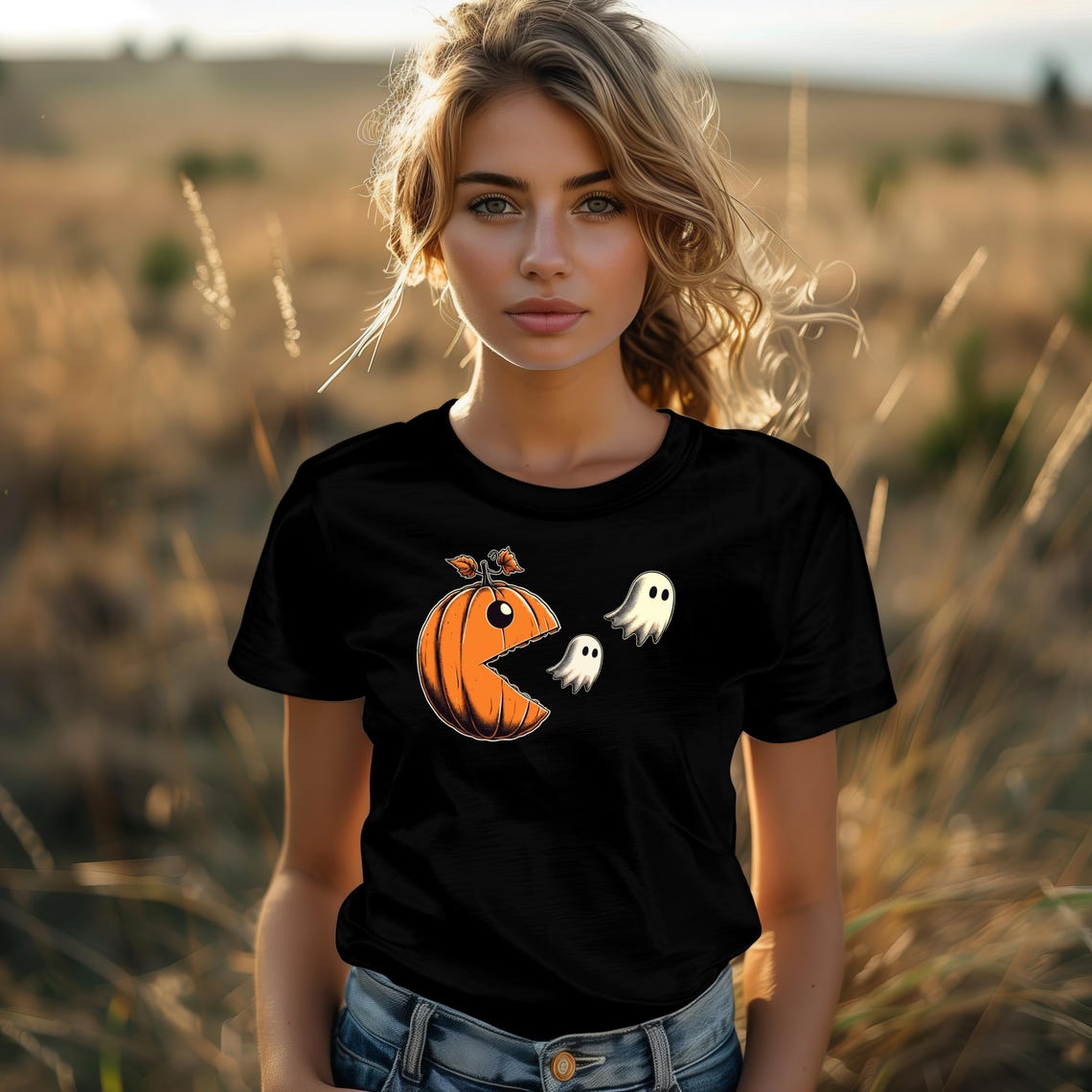 Retro Halloween PNG: Pumpkin Pacman PNG , Chasing Ghosts Perfect for ...