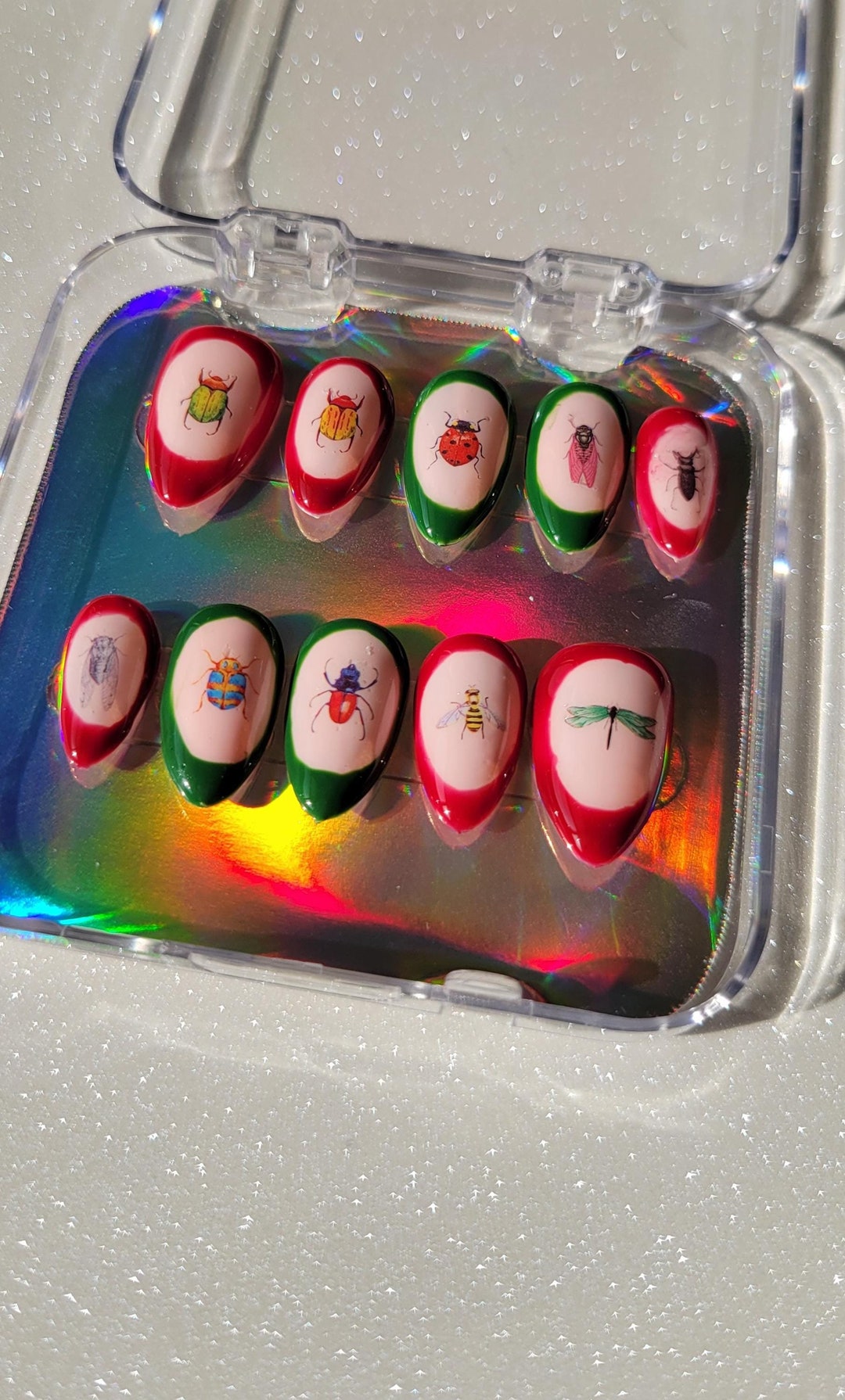 Cute Bug Nails, Aesthetic Press on Nails, Academic Vibes - Etsy